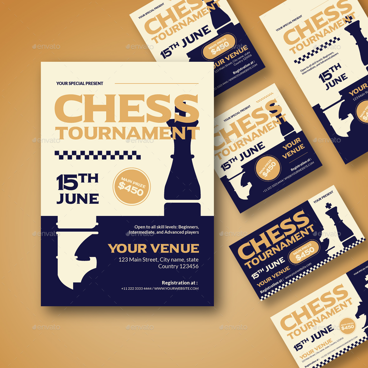 Chess Tournament Flyer set, Print Templates | GraphicRiver