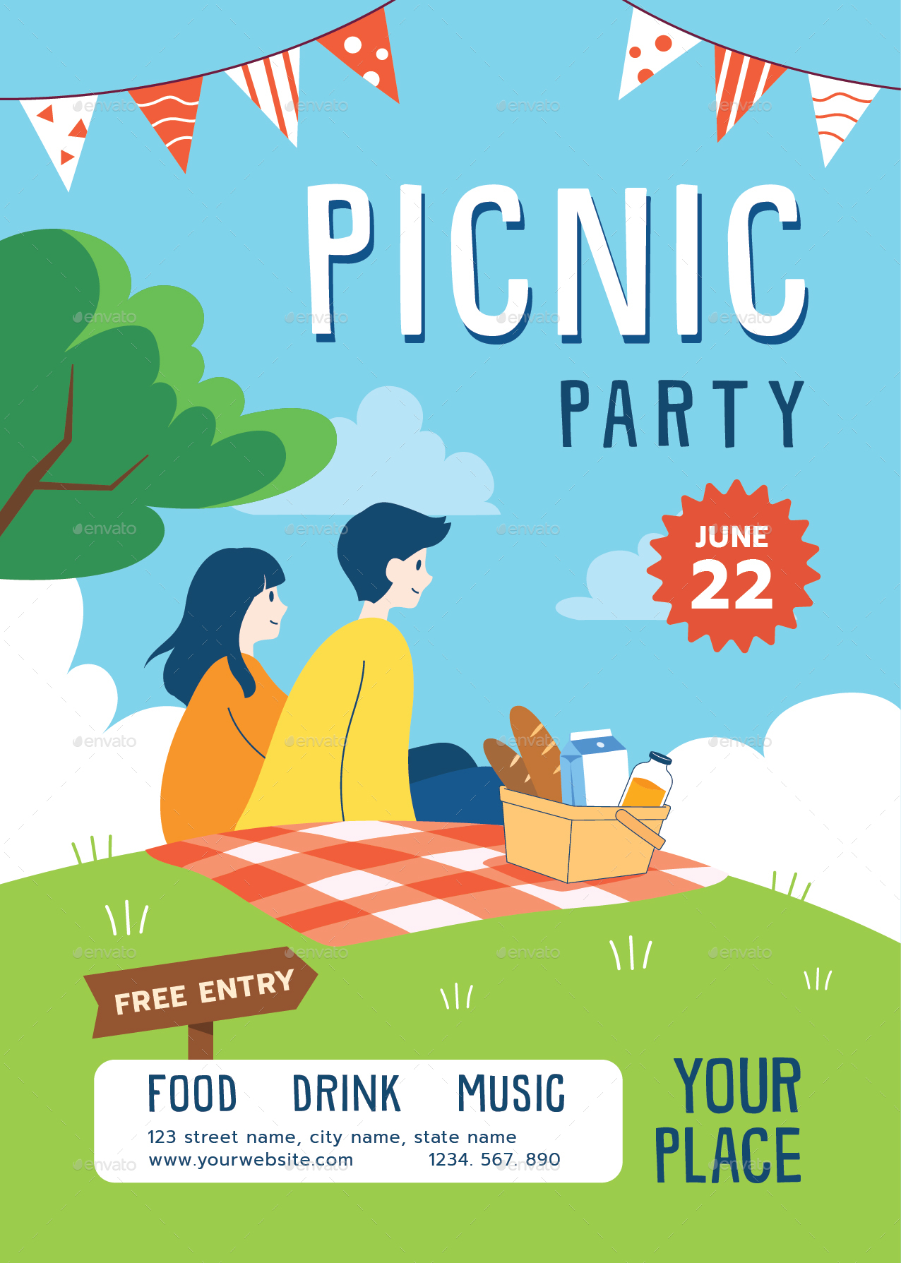 Picnic Party Flyer, Print Templates | GraphicRiver