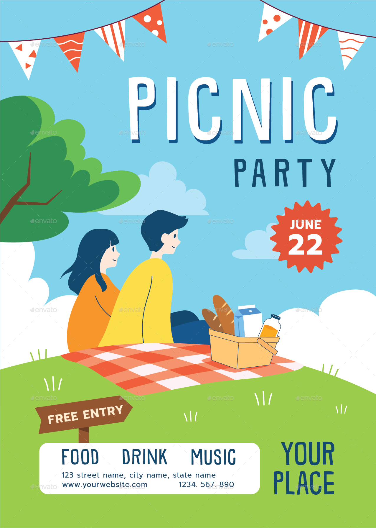 Picnic Party Flyer, Print Templates | GraphicRiver