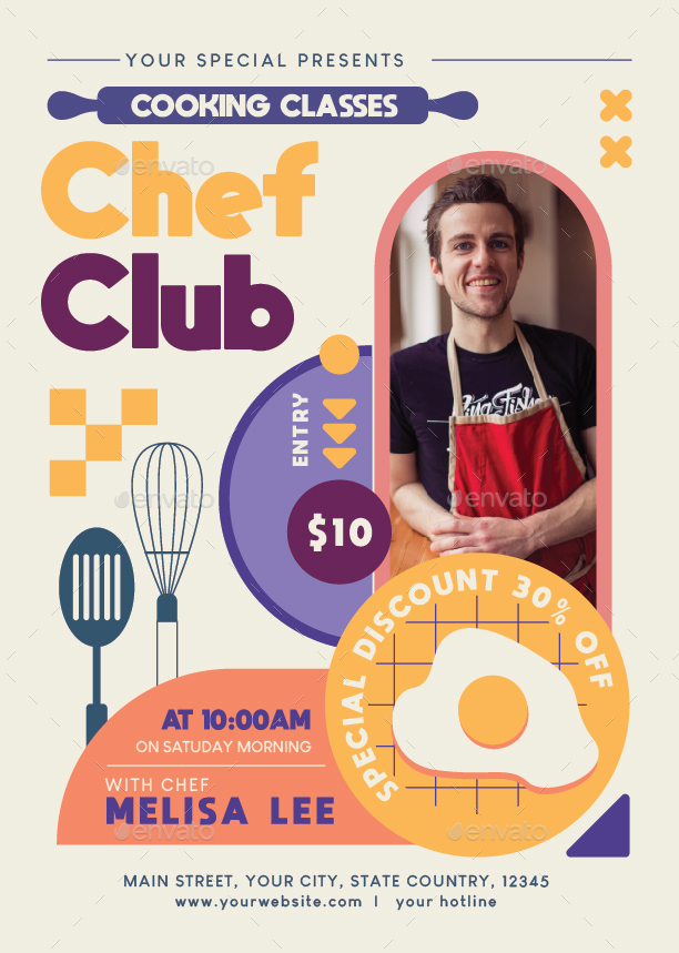 Cooking Class Flyer by 1protheme | GraphicRiver