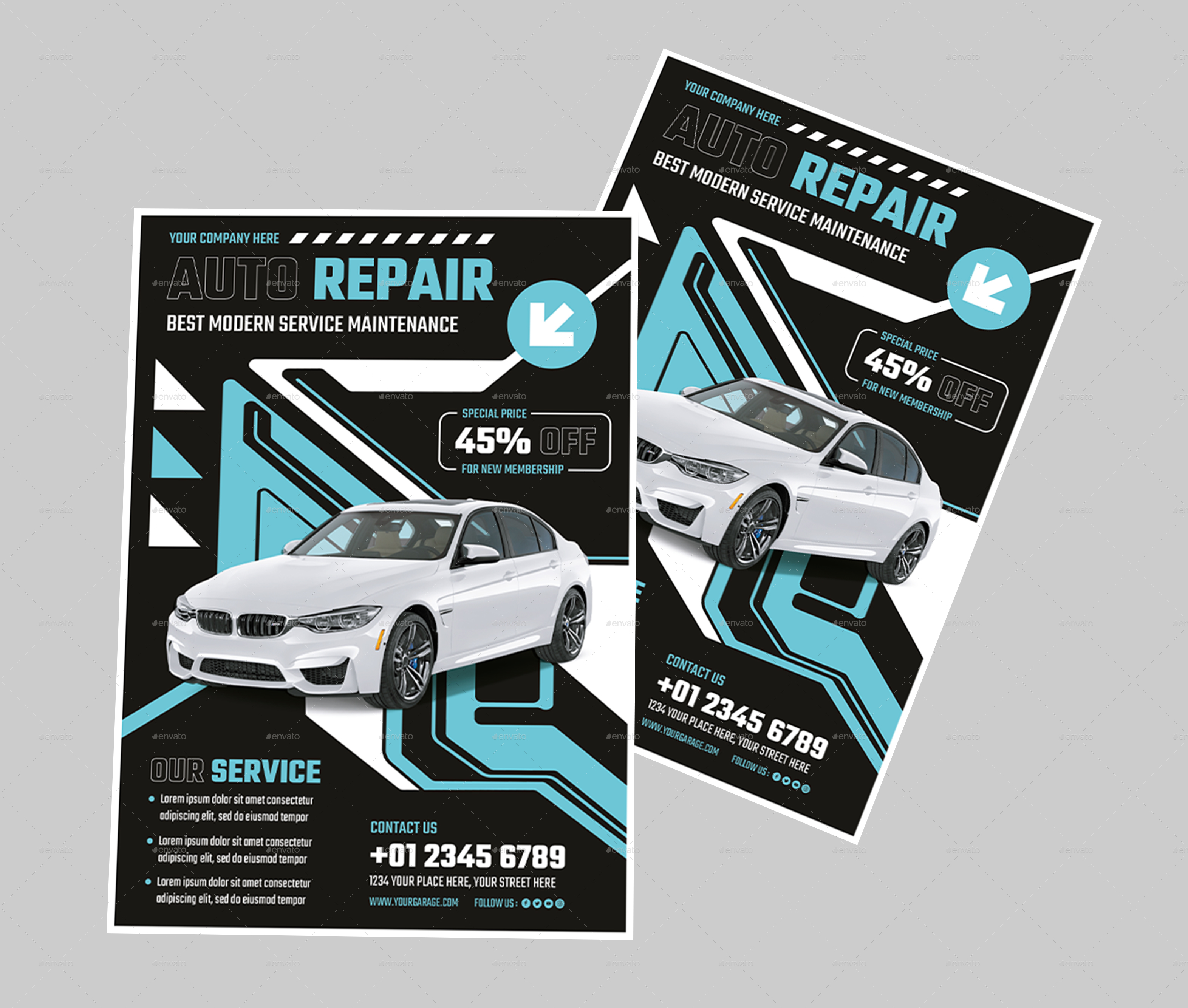 Auto Repair Flyer, Print Templates | GraphicRiver