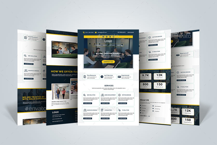 Creative Agency Email Newsletter PSD Template, Web Elements | GraphicRiver