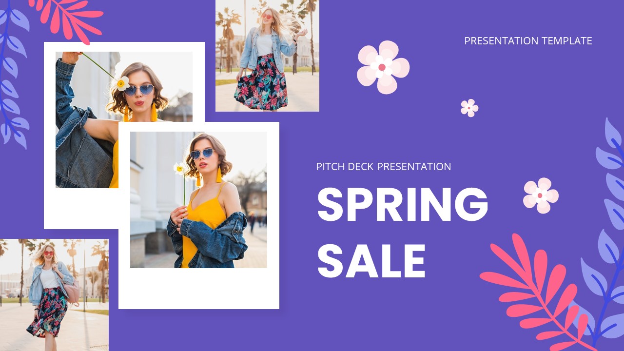Spring Sale Pitch Deck PowerPoint Template, Presentation Templates