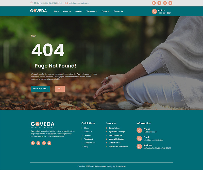 Goveda - Ayurveda Treatment Elementor Template Kit by Rometheme ...