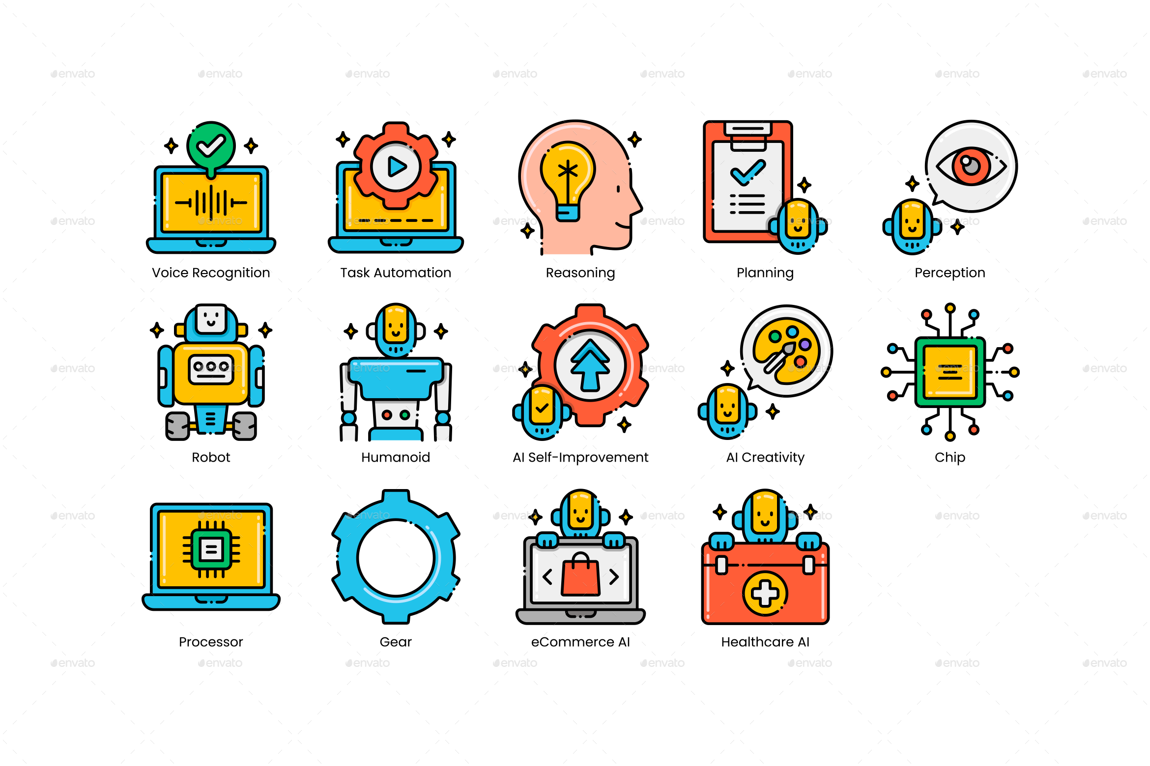 74 Artificial Intelligence Icons | Aesthetics Series, Icons | GraphicRiver