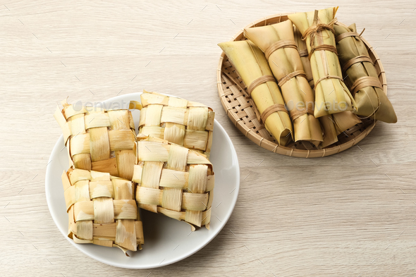 Ketupat Lepet, Indonesian traditional food Stock Photo by tyasindayanti