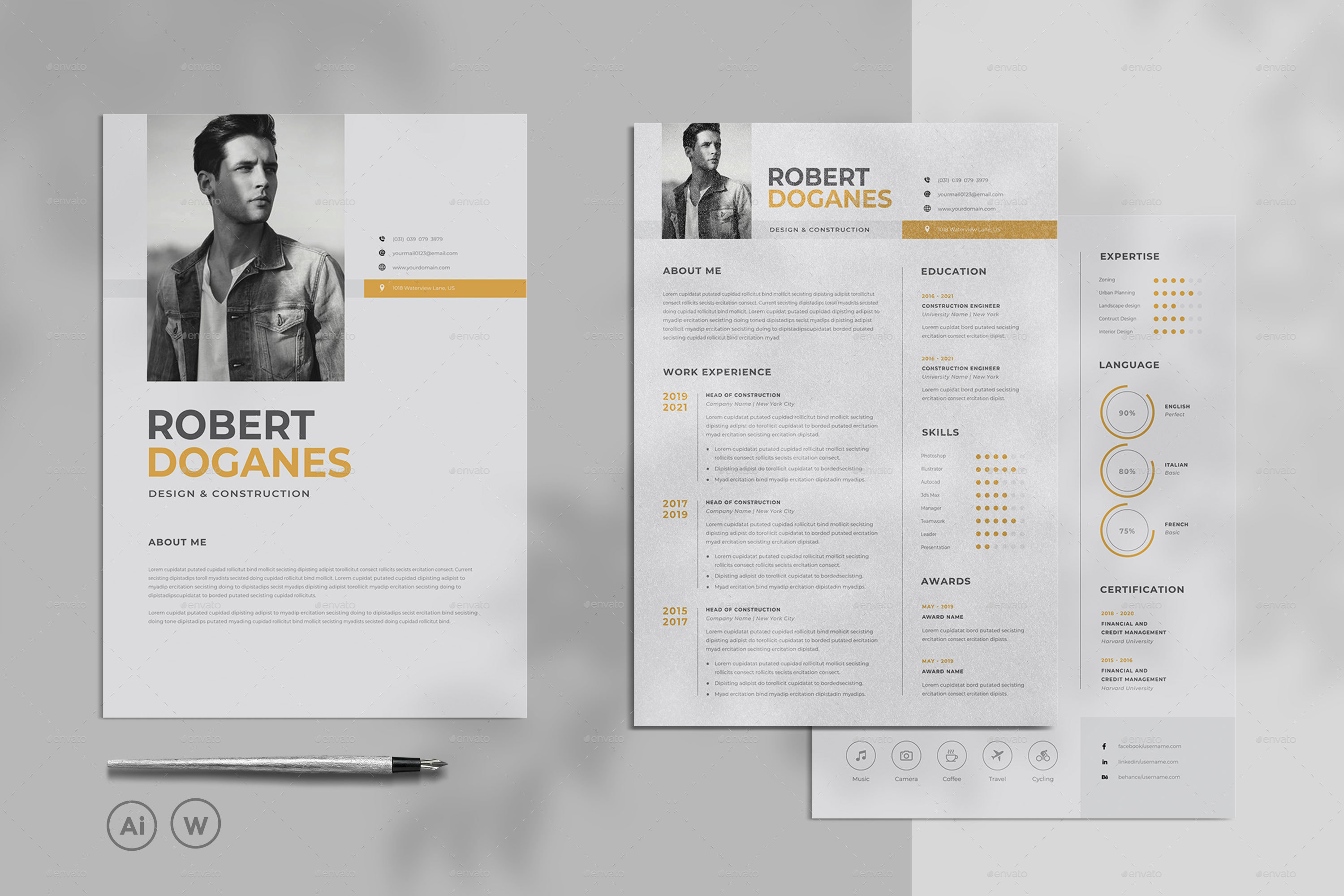 Resume Word Template, Print Templates | GraphicRiver