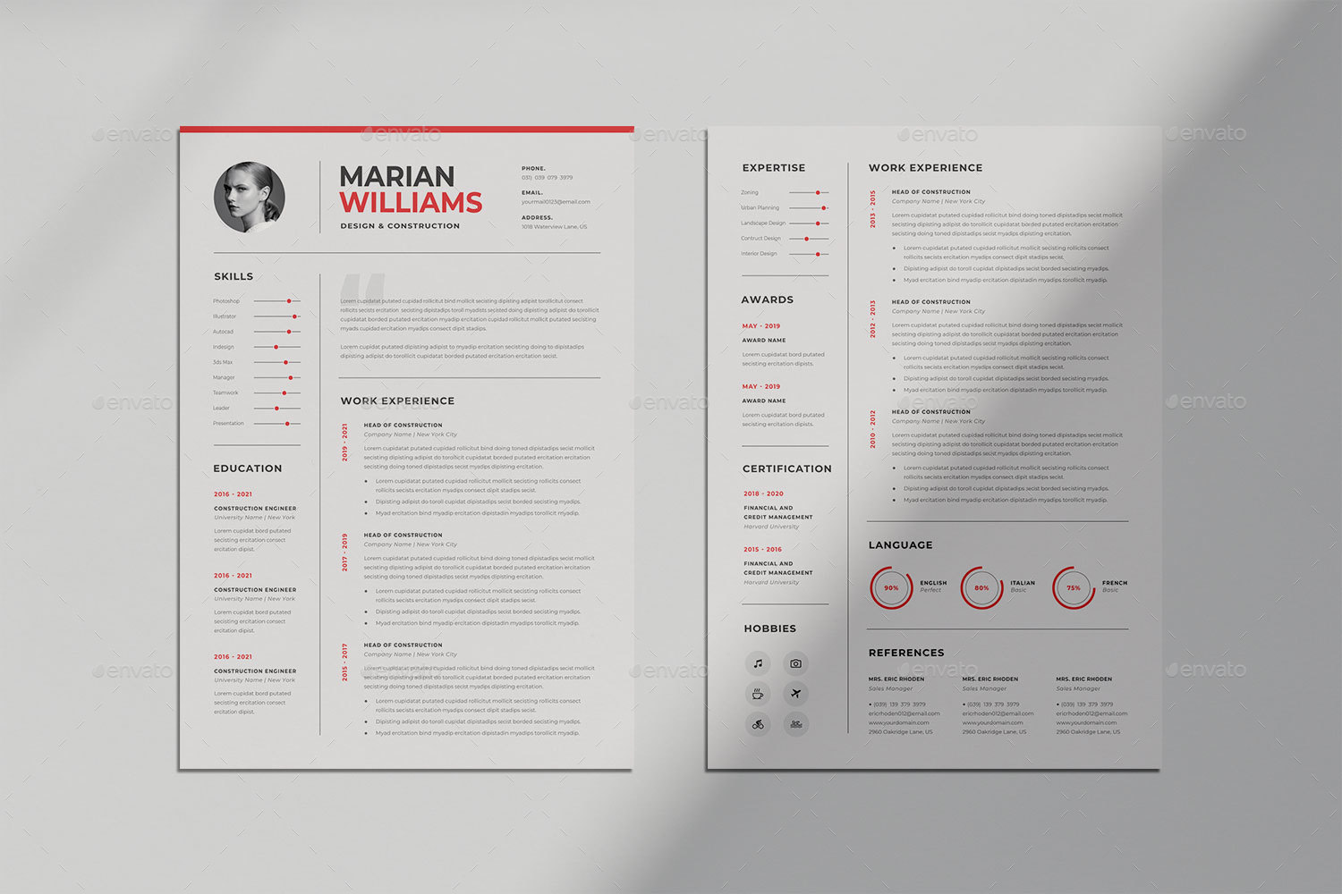 Resume Word Template, Print Templates | GraphicRiver