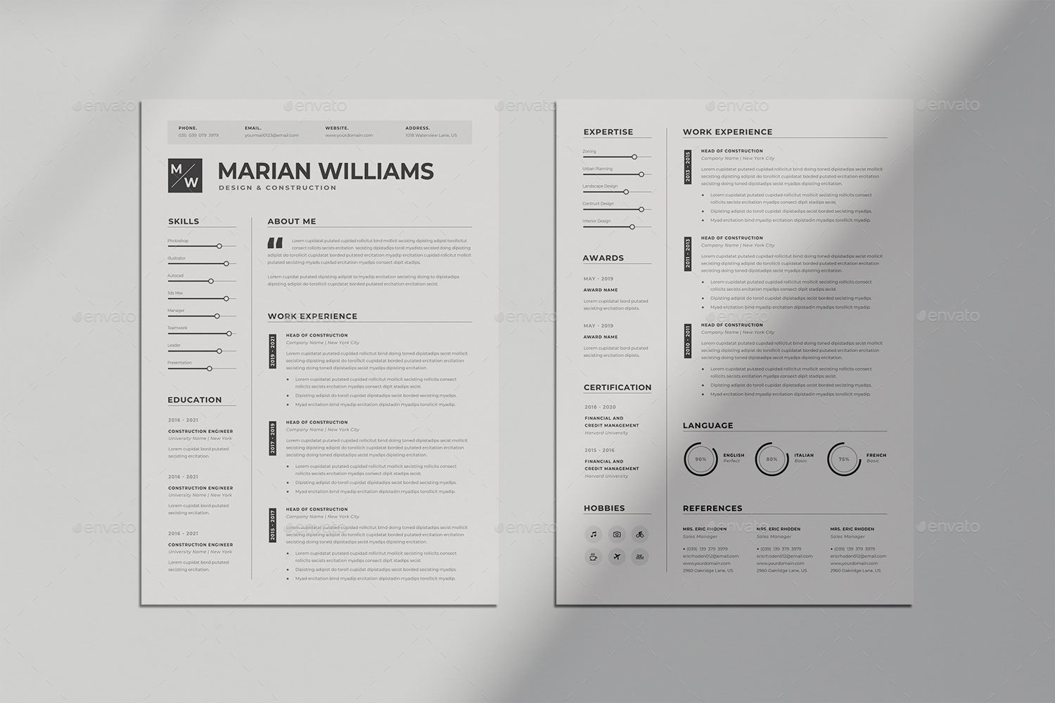 Resume Word Template, Print Templates | GraphicRiver