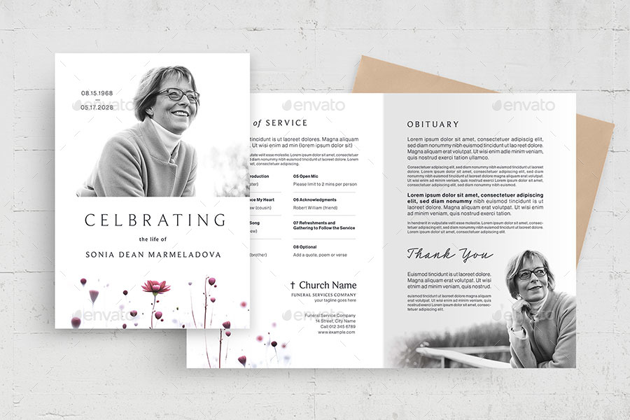 Floral Funeral Template, Print Templates | GraphicRiver