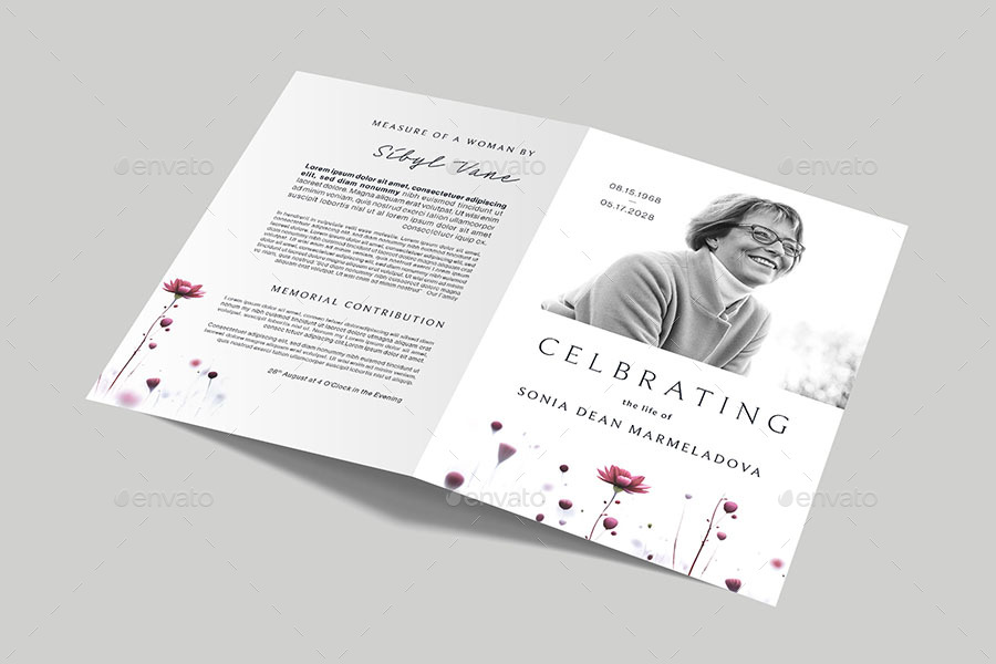 Floral Funeral Template, Print Templates | GraphicRiver