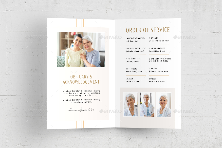 Funeral Program Template, Print Templates | GraphicRiver