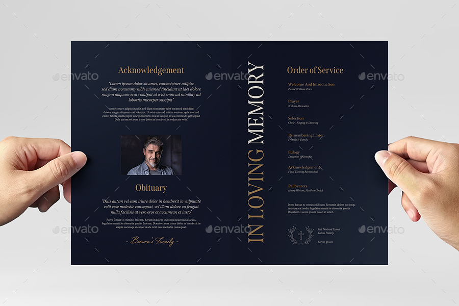 Modern Funeral Program Template, Print Templates | GraphicRiver