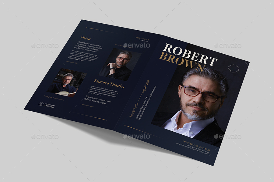 Modern Funeral Program Template, Print Templates | GraphicRiver