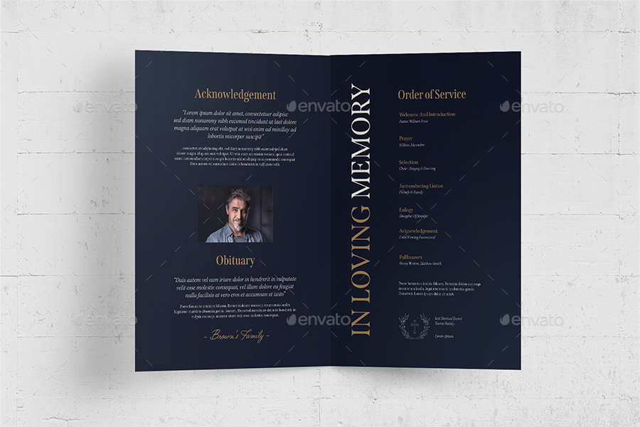 Modern Funeral Program Template, Print Templates | GraphicRiver