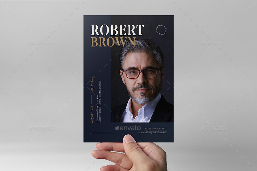 Modern Funeral Program Template, Print Templates | GraphicRiver