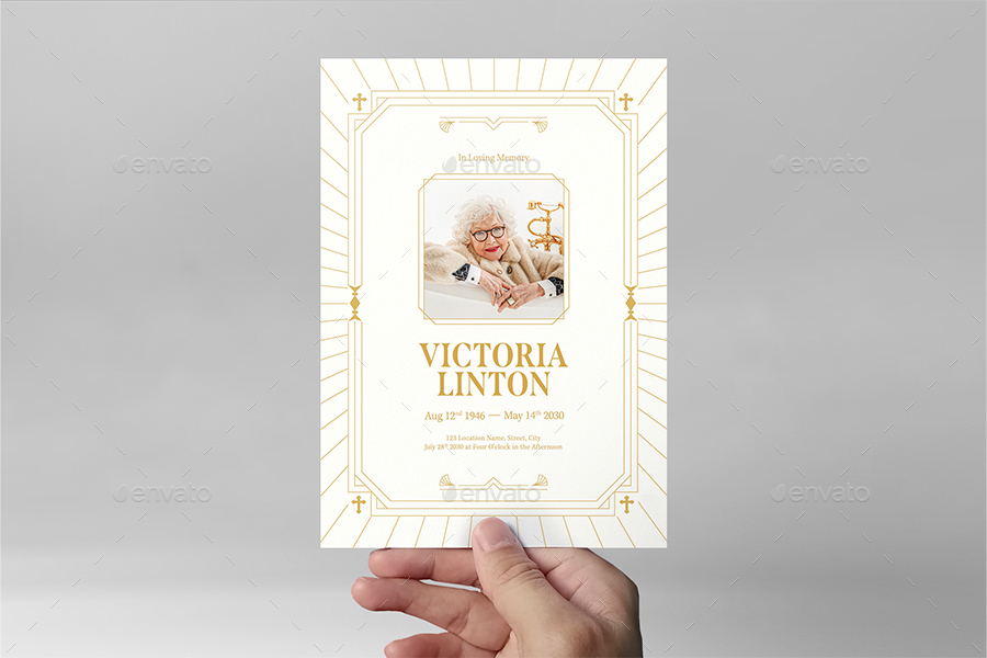 Art Deco Funeral Program Template, Print Templates | GraphicRiver