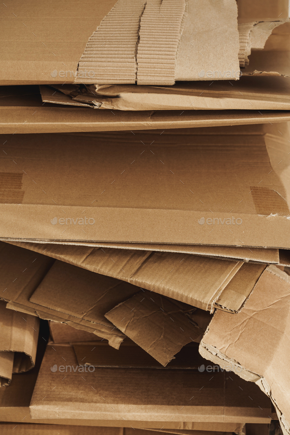Stack of Cardboard Waste. Concepts of Paper Recycling and Waste Sorting ...