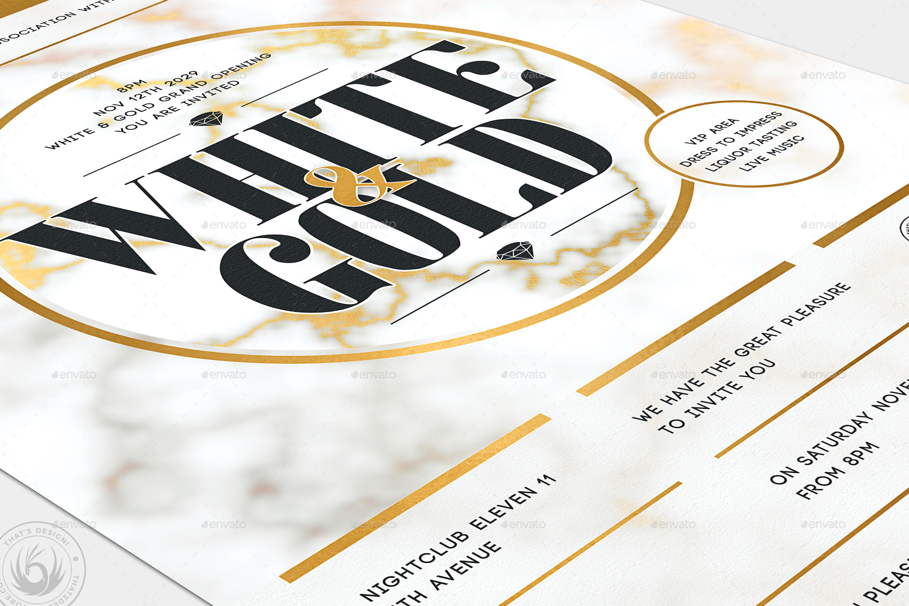 White and Gold Flyer Template, Print Templates | GraphicRiver