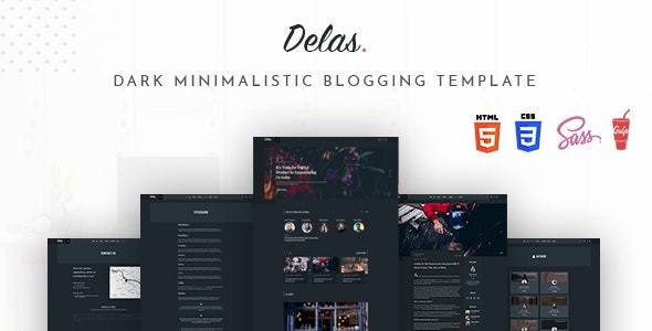 Delas - Dark Minimalist Blogging HTML Template by electronthemes ...