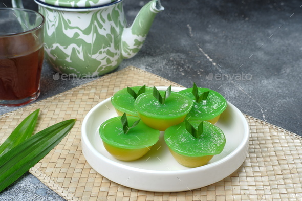 kue talam or kuih talam (nona manis ).steamed sweet dessert,from ...