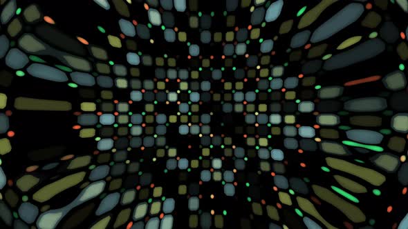 Abstract distorted animated pattern with glowing elements. Simple ...