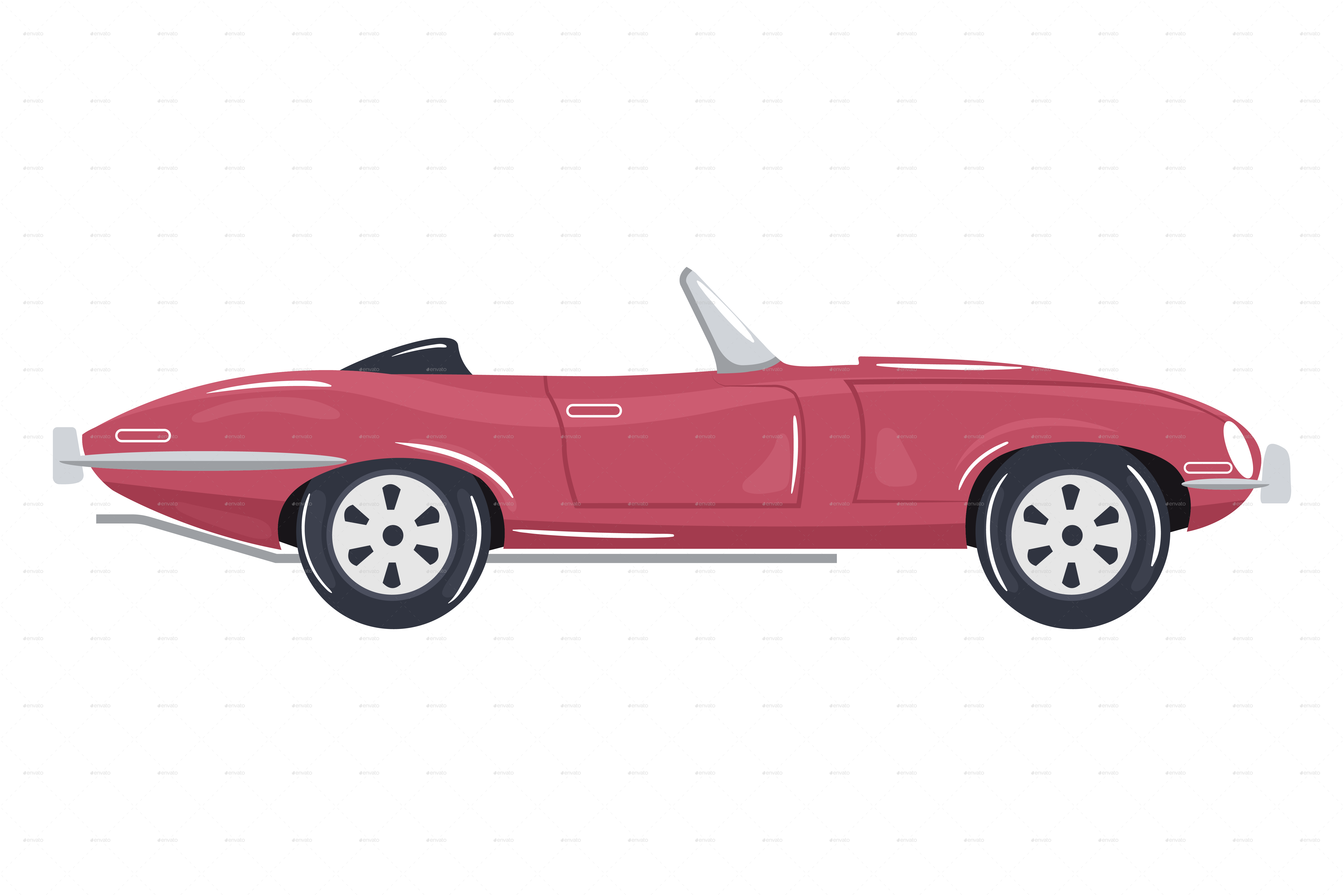 Set of Vintage Retro Style Cars, Vectors | GraphicRiver