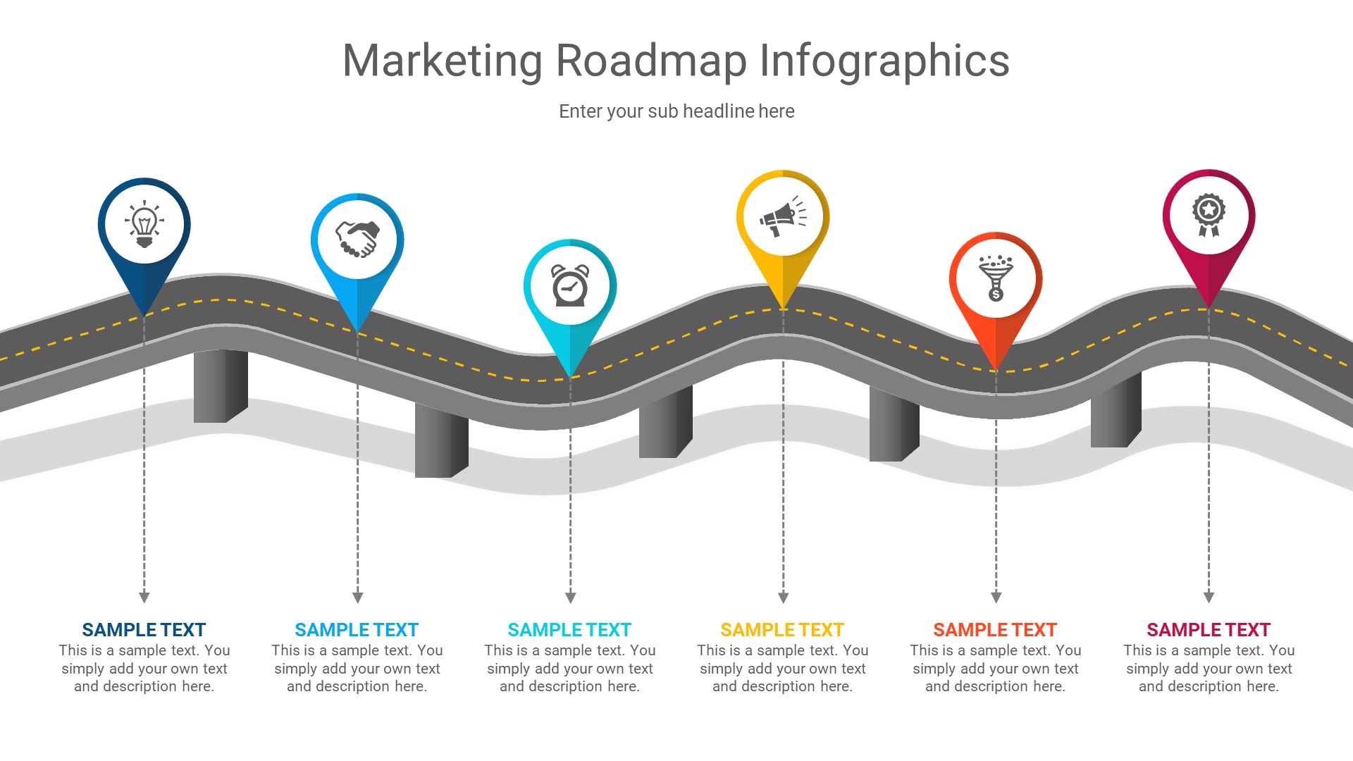 Marketing roadmap PowerPoint infographics presentation, Presentation ...