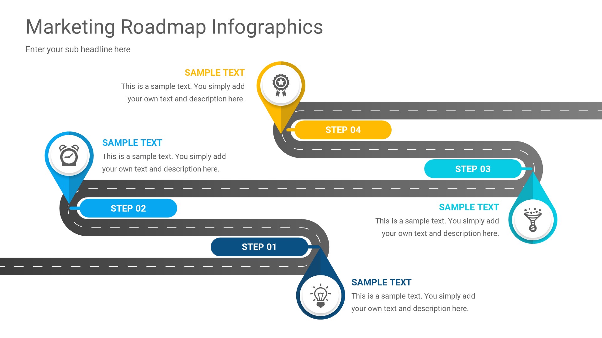 Marketing roadmap PowerPoint infographics presentation, Presentation ...