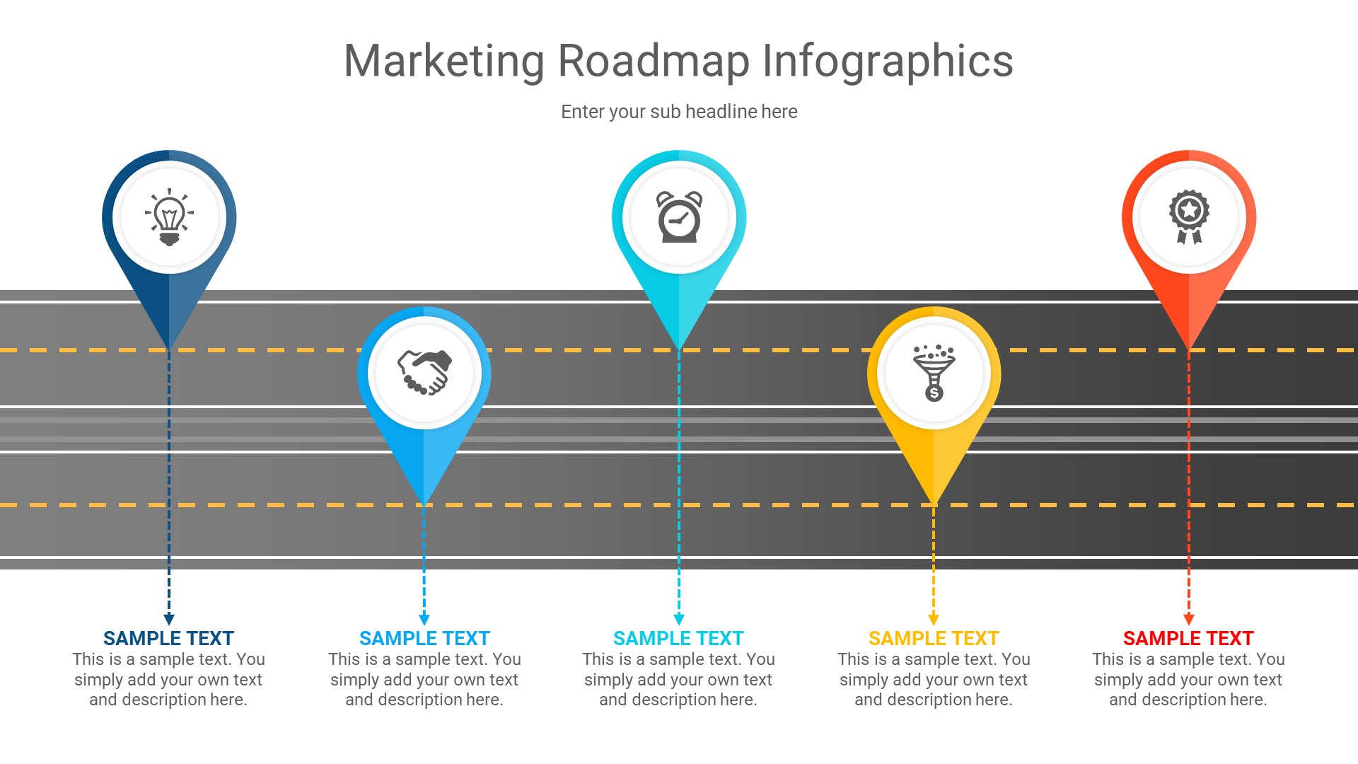 Marketing roadmap PowerPoint infographics presentation, Presentation ...