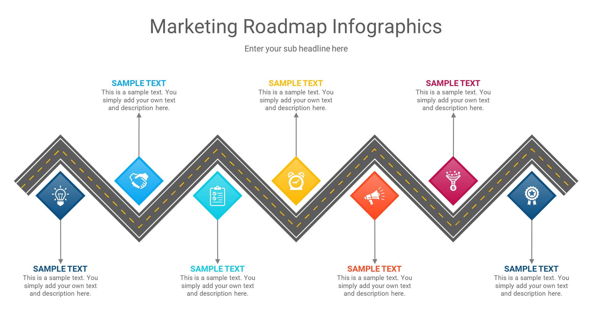 Marketing roadmap PowerPoint infographics presentation, Presentation ...