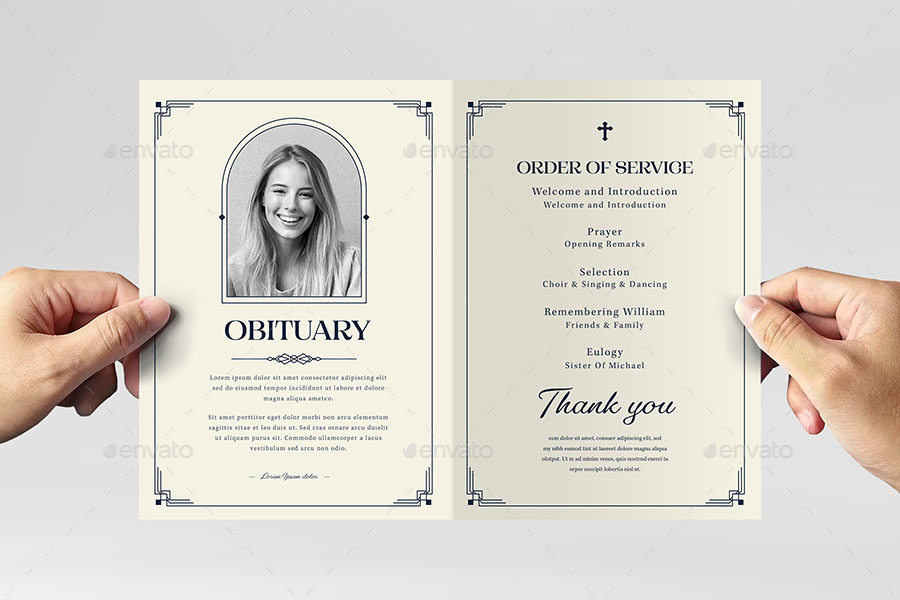 Art Deco Funeral Template, Print Templates | GraphicRiver