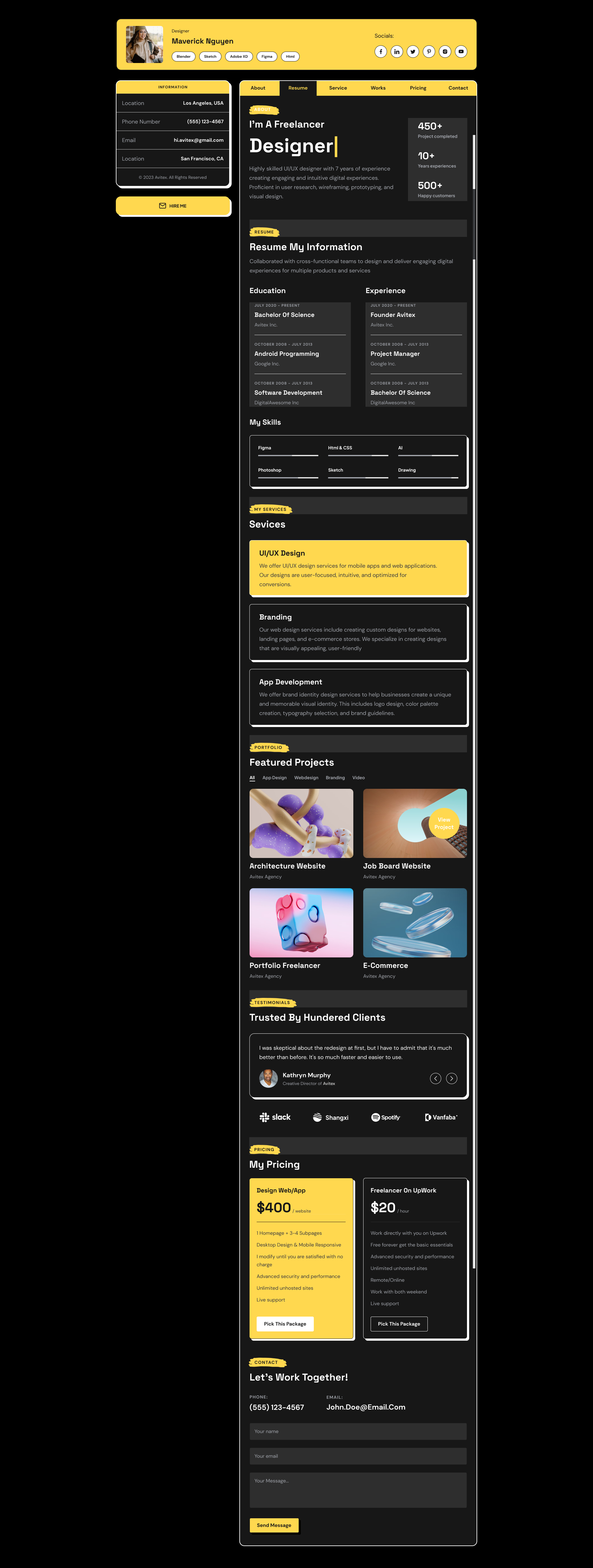 Norstar | Personal Portfolio Figma Template by Avitex | ThemeForest
