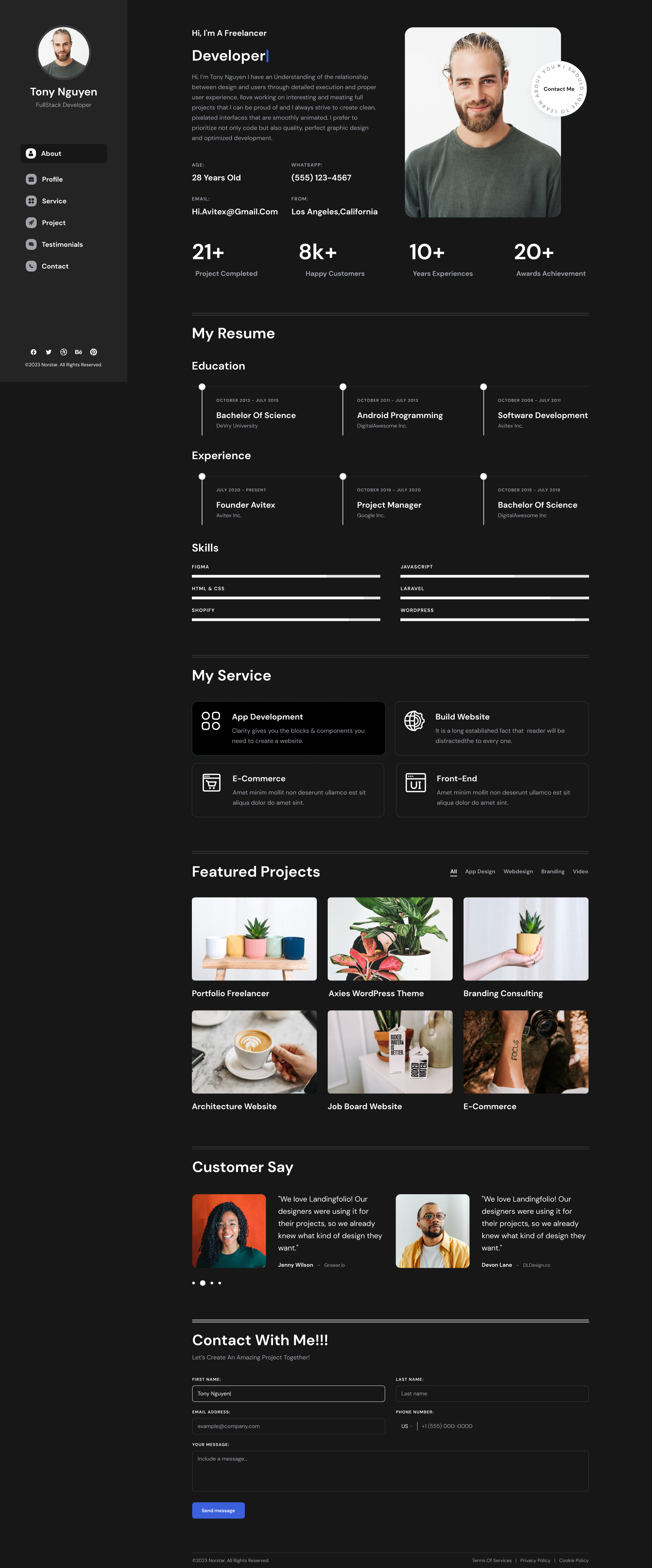 Norstar | Personal Portfolio Figma Template by Avitex | ThemeForest