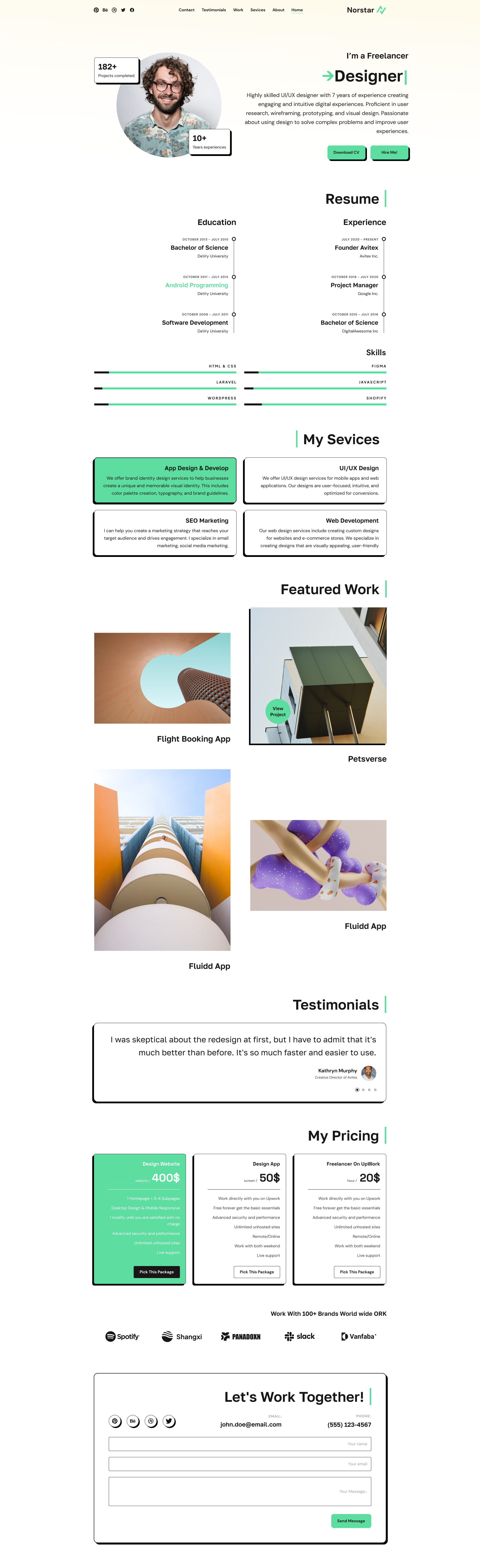 Norstar | Personal Portfolio Figma Template by Avitex | ThemeForest