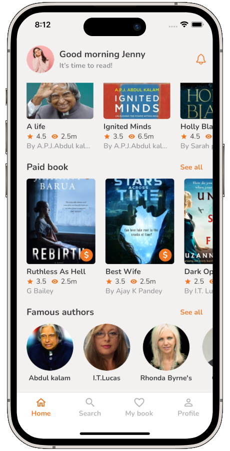 Ebooks Reader and Audiobooks Listen App template in Flutter | StoryTime | Multi Language by ...