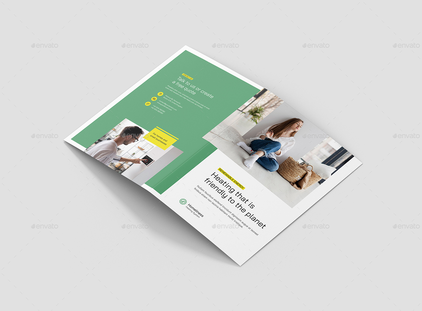Heating System Brochure Bi-Fold Template, Print Templates | GraphicRiver