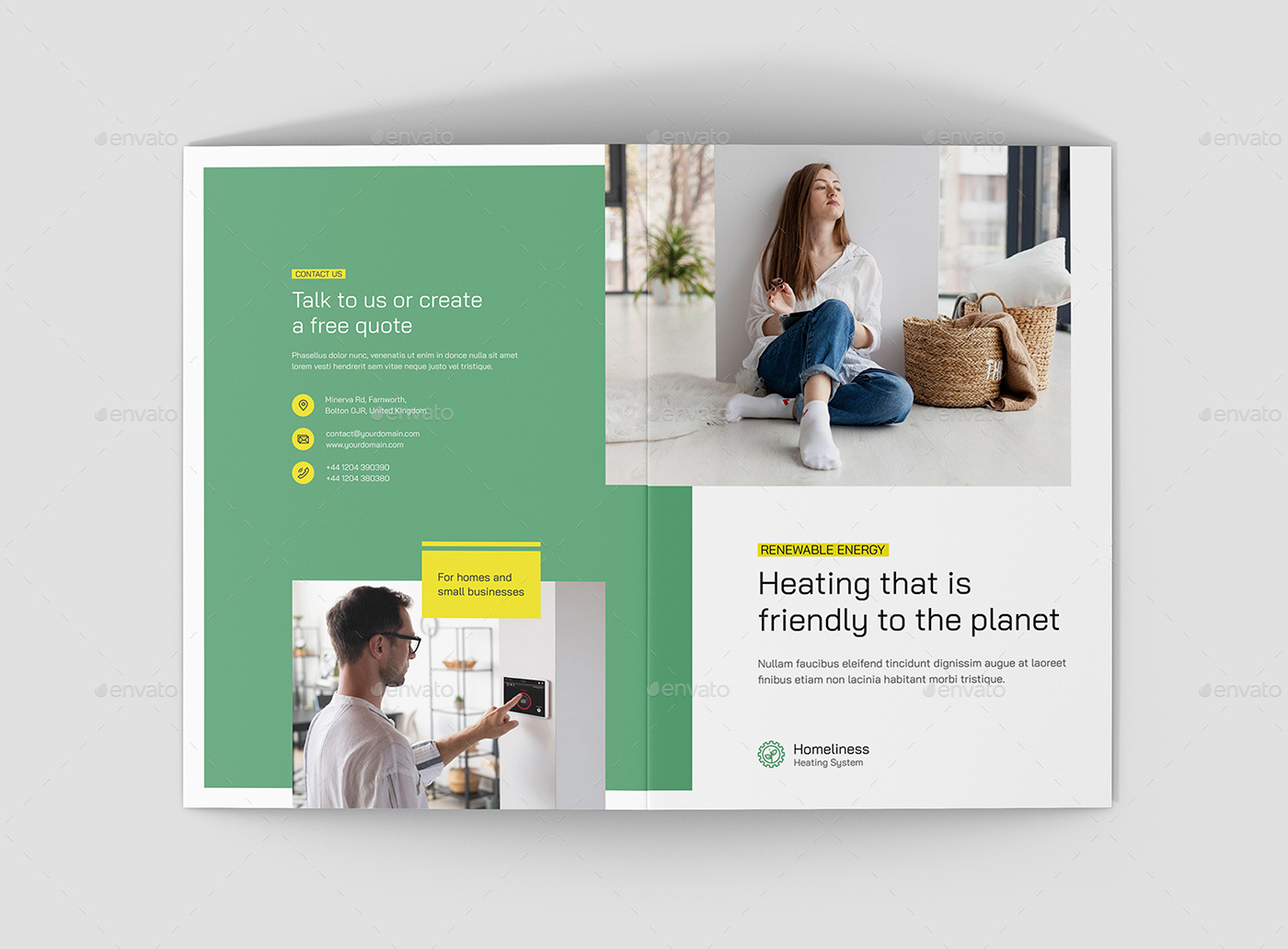 Heating System Brochure Bi-Fold Template, Print Templates | GraphicRiver