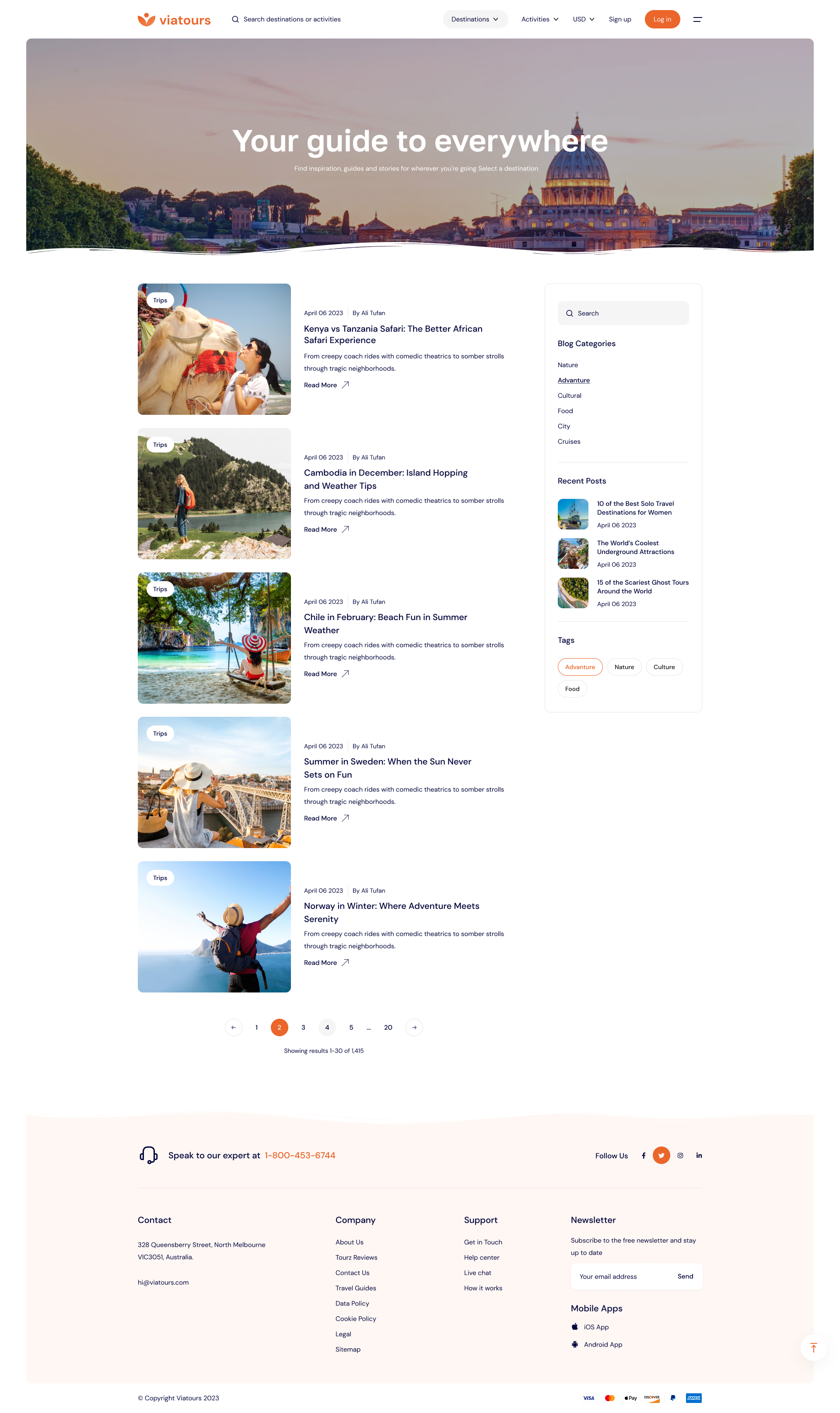 ViaTours - Travel & Tour Agency Figma Template by CreativeLayers | ThemeForest