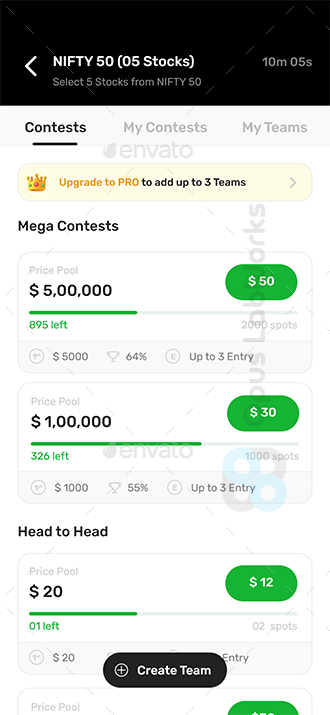 Stock Fantasy Gaming App |Stock Market Educational Game App UI ...