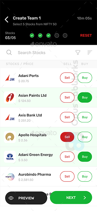 Stock Fantasy Gaming App |Stock Market Educational Game App UI ...