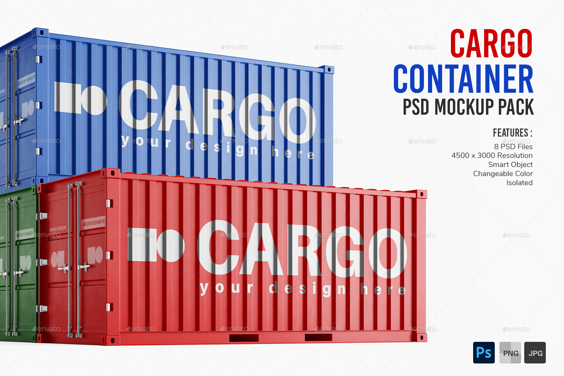 Shipping Cargo Container PSD Mockup Set, Graphics | GraphicRiver