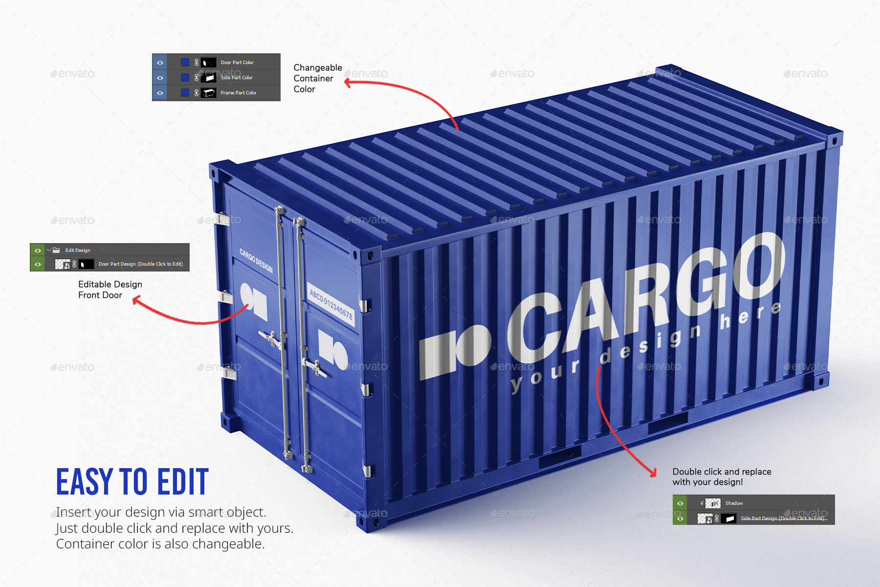 Shipping Cargo Container PSD Mockup Set, Graphics | GraphicRiver