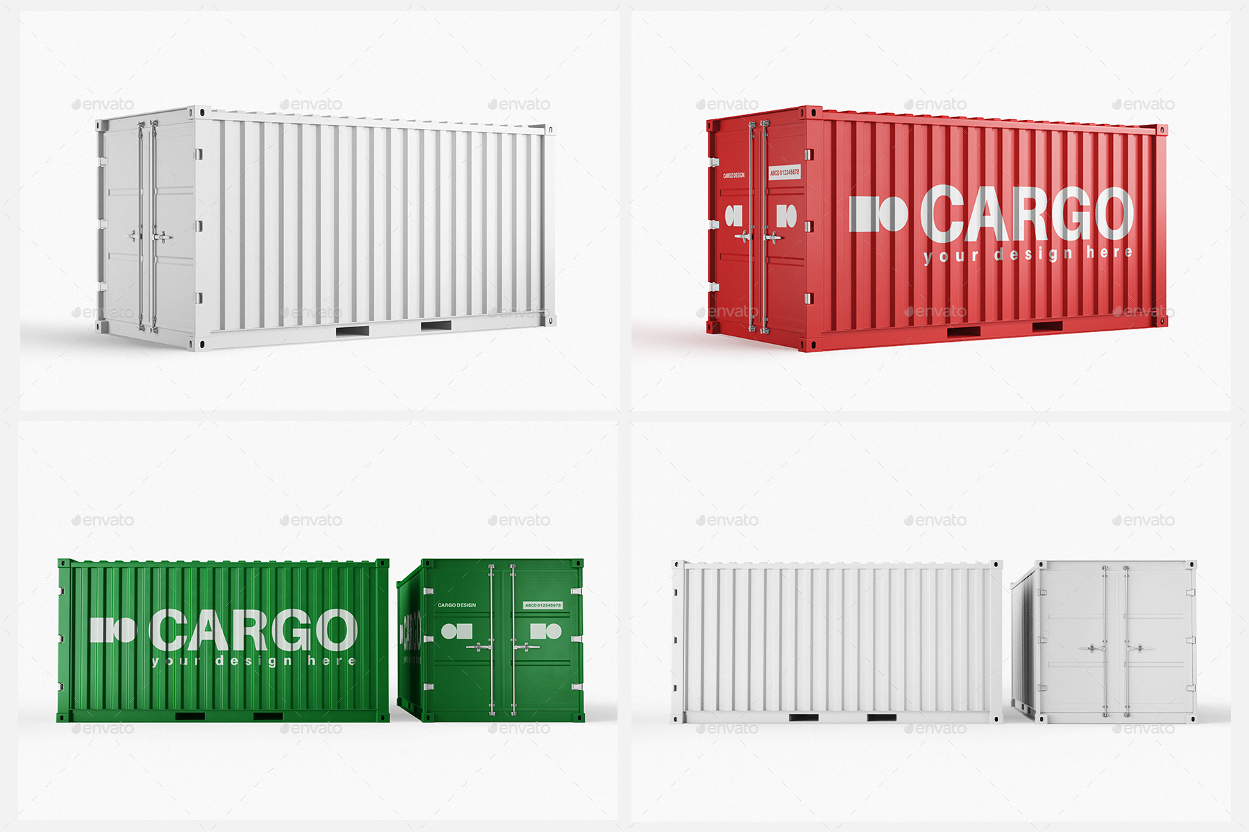 Shipping Cargo Container PSD Mockup Set, Graphics | GraphicRiver