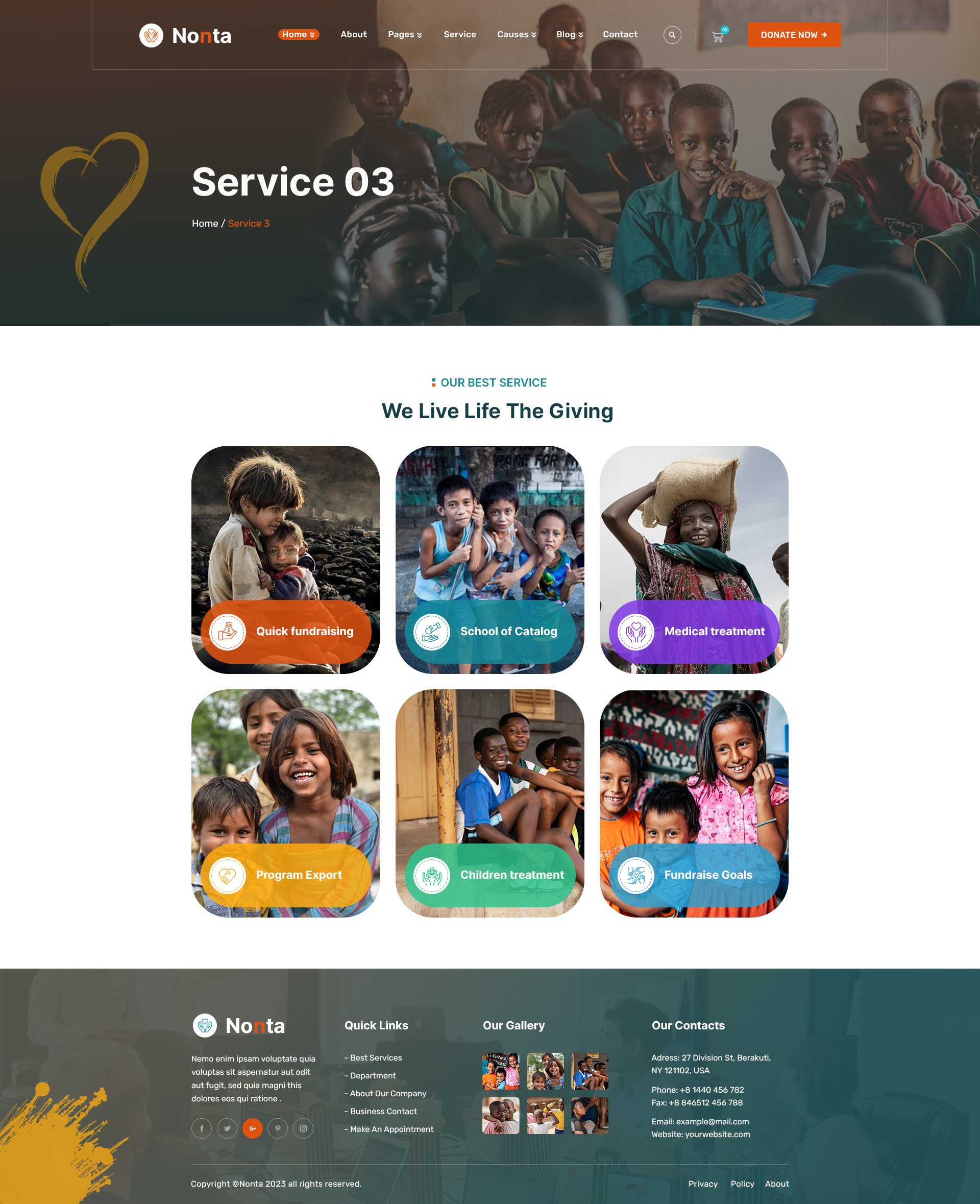 Nonta - Charity & Nonprofit PSD Template. by Deferen | ThemeForest