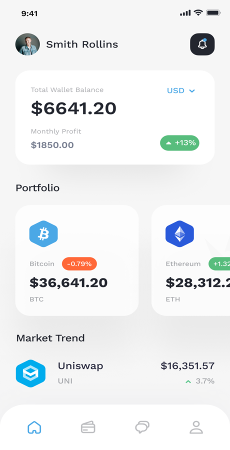 CryptoPay - Crypto Currency App ANDROID + IOS + FIGMA | UI Kit | Flutter by FlutterVision