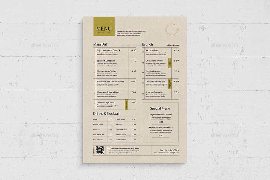 Modern Menu Template, Print Templates | GraphicRiver