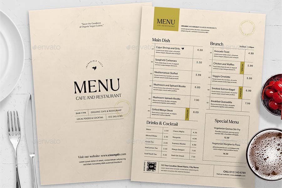 Modern Menu Template, Print Templates | GraphicRiver