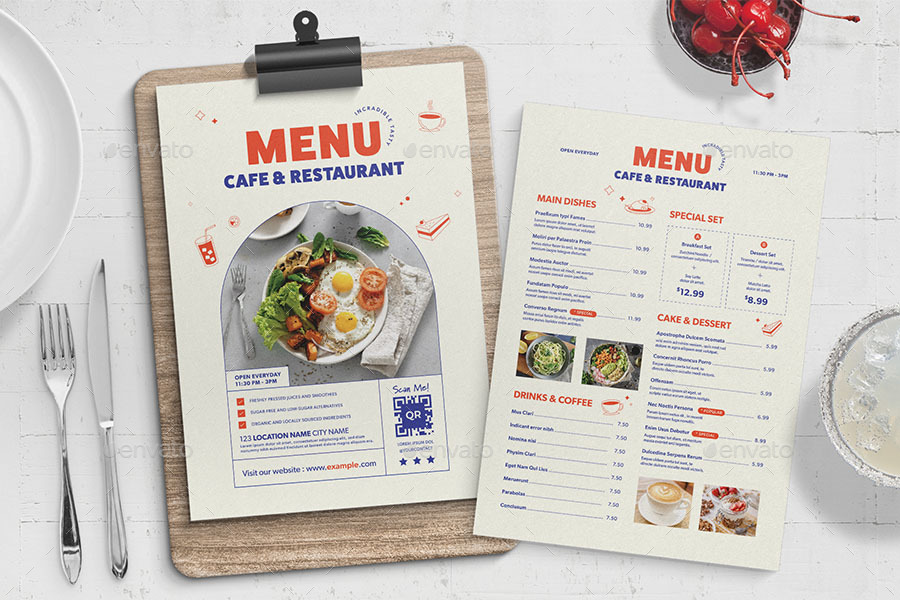 Modern Cafe Menu Template, Print Templates | GraphicRiver
