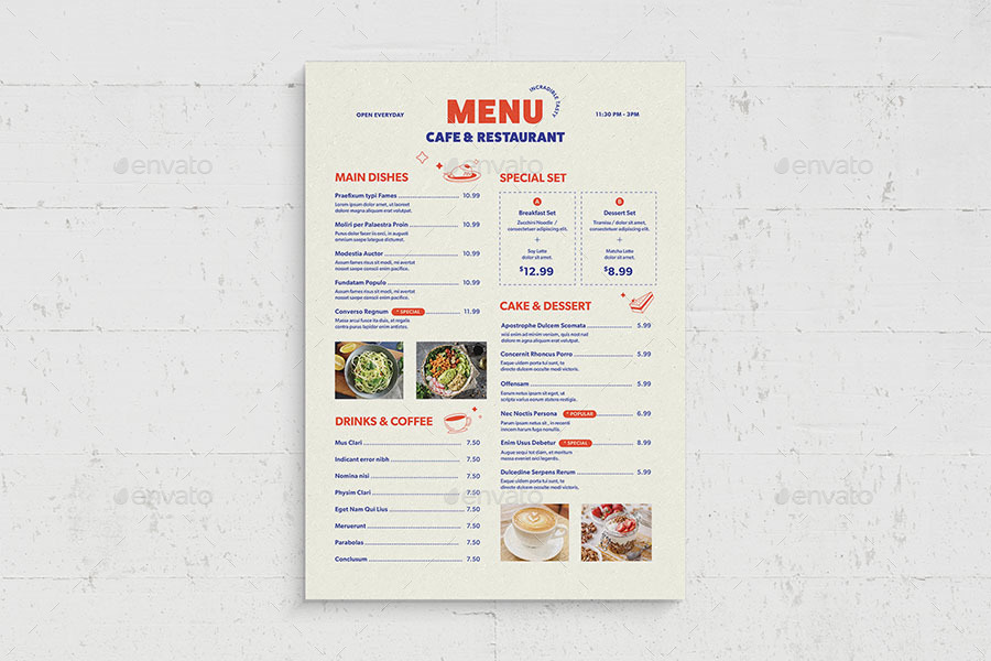 Modern Cafe Menu Template, Print Templates | GraphicRiver